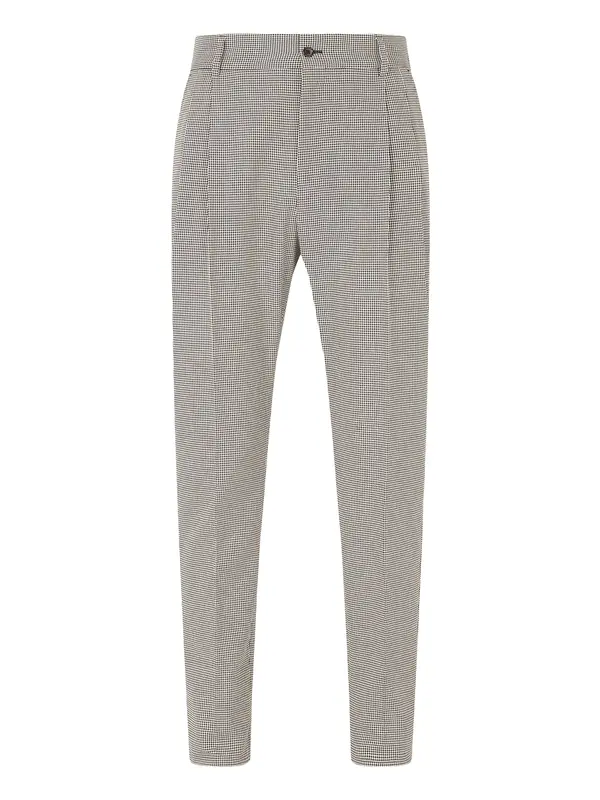 Dolce & Gabbana Houndstooth Tailored Trousers - White