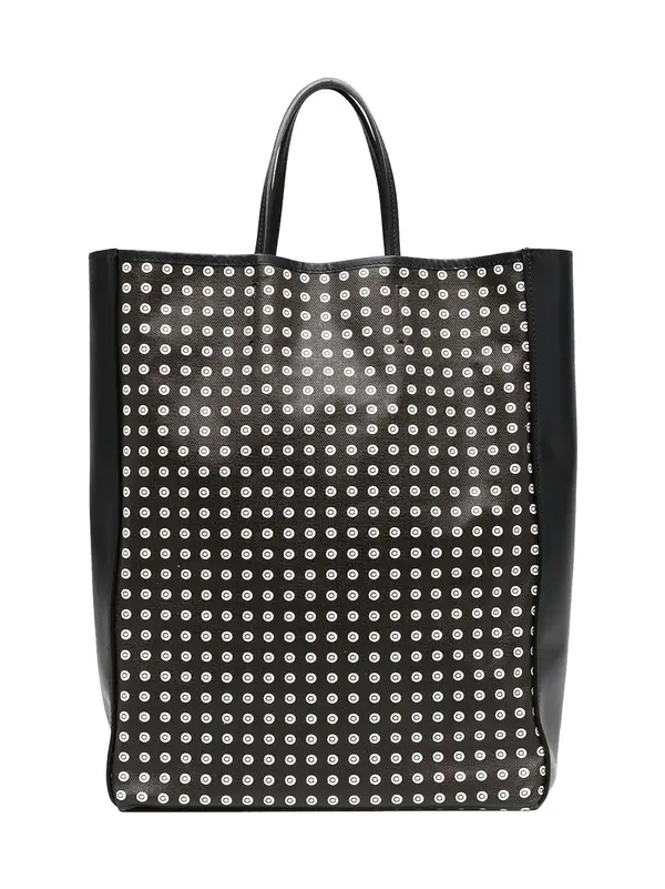 10 CORSO COMO Monogram Pattern Tote - Black