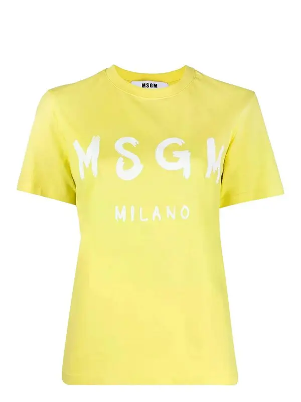 MSGM Logo-print Short-sleeve T-shirt - Yellow