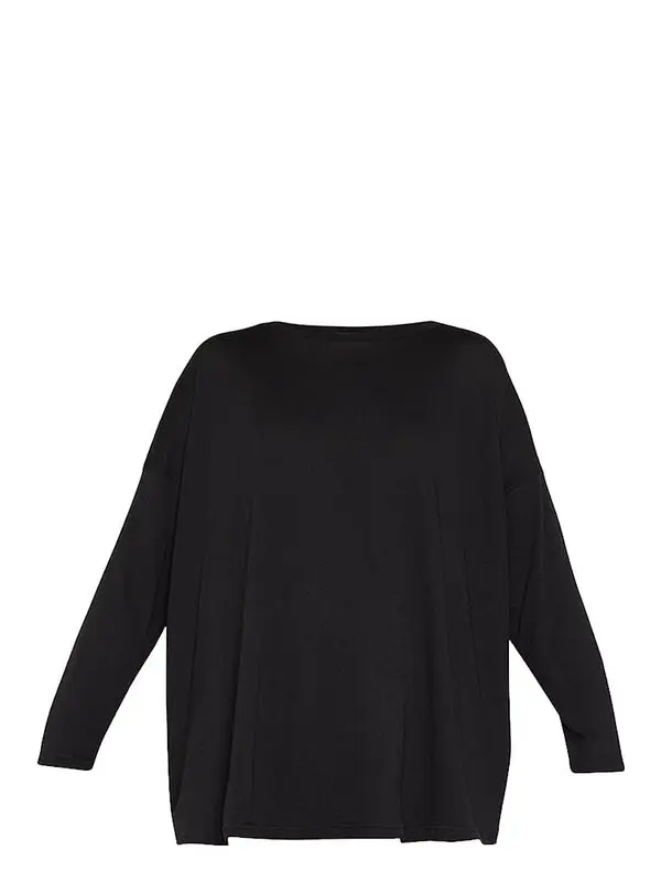 Eskandar Ultra-light Cotton Long-sleeve T-shirt - Black