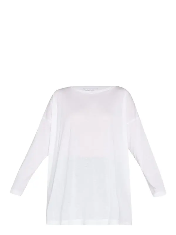 Eskandar Ultra-light Cotton Long-sleeve T-shirt - White