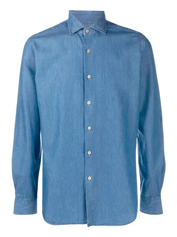 XACUS Long Sleeve Denim Shirt - Blue