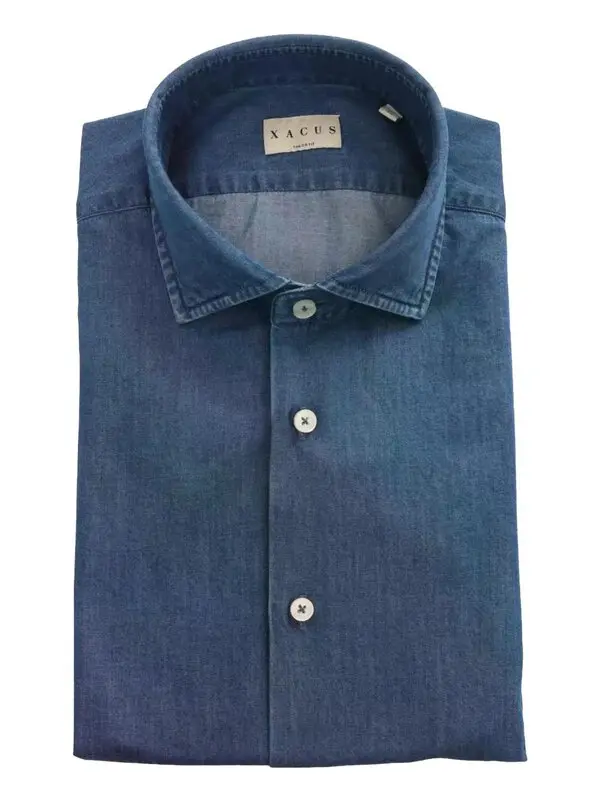 XACUS Long Sleeve Denim Shirt - Blue