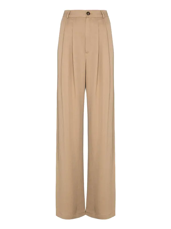 REFORMATION Mason Wide-leg Trousers - Brown