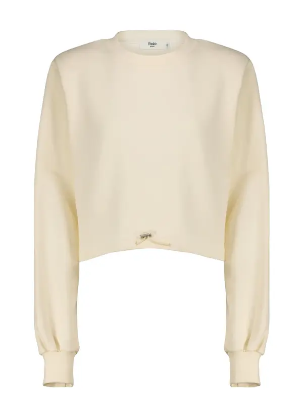 THE FRANKIE SHOP Drawstring Cotton Terry Sweatshirt - White