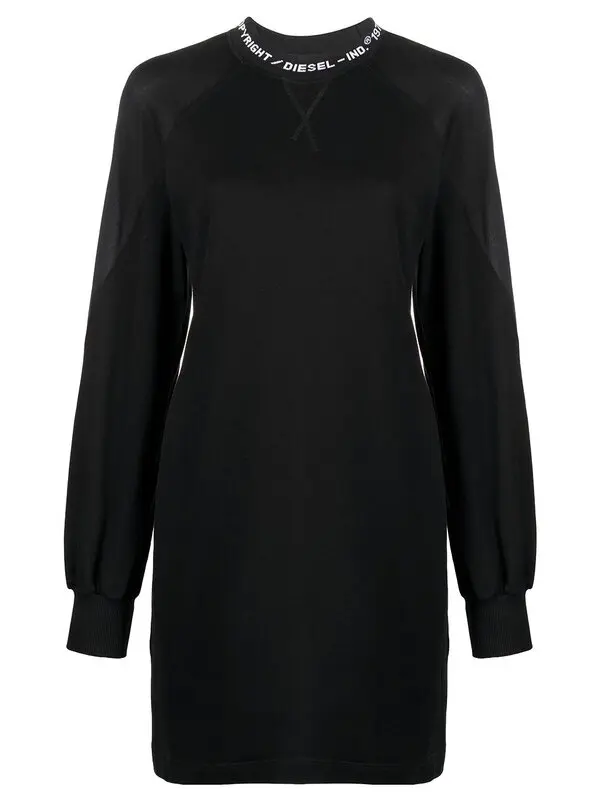 DIESEL® Logo Collar Sweater Dress - Black