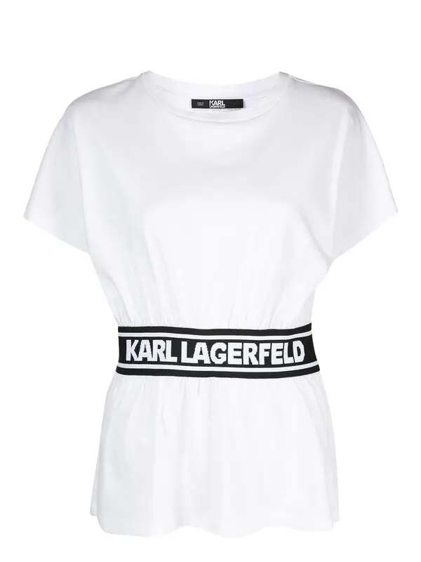 Karl Lagerfeld Logo Tape Belt T-shirt - White