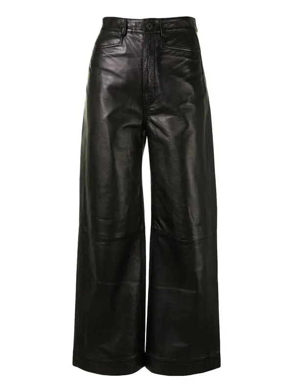 Proenza Schouler White Label High-waist Nappa Leather Culottes - Black