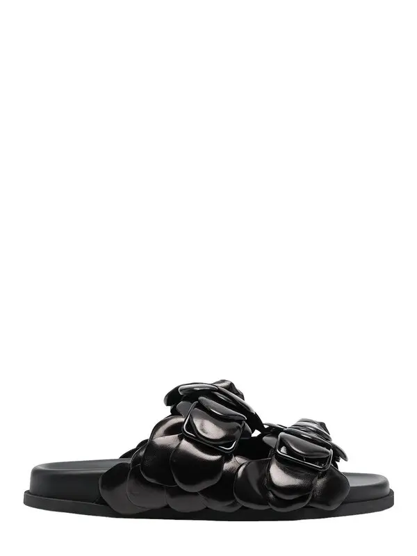 Valentino Garavani Rose-detail Slides - Black