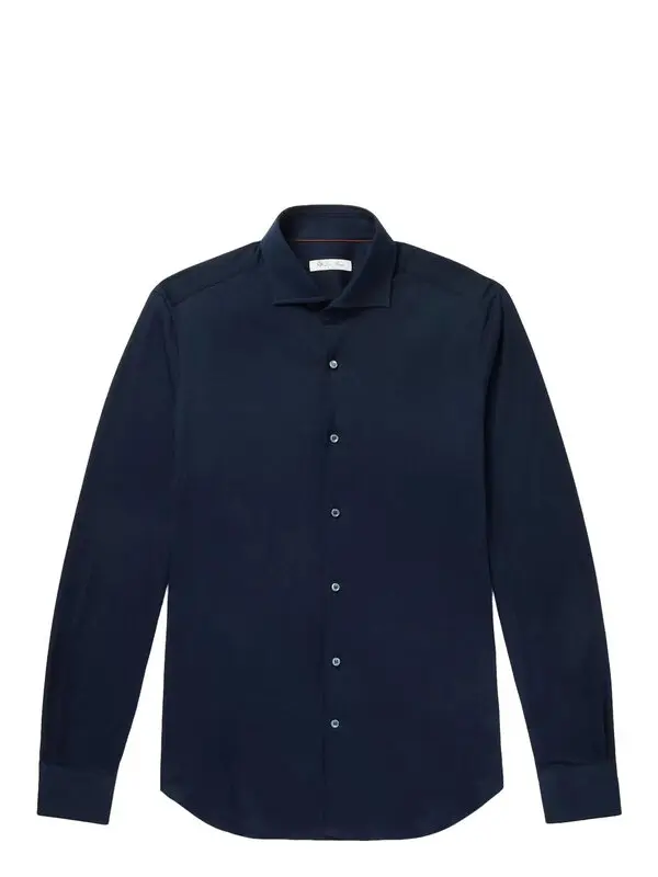 Loro Piana Slim-fit Cotton-jersey Shirt - Blue