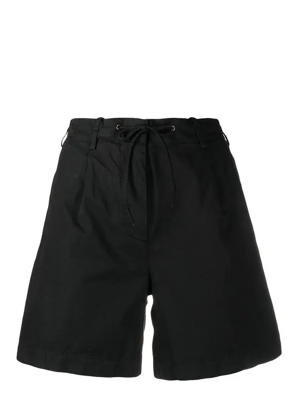 Aspesi Drawstring Cotton Shorts - Black