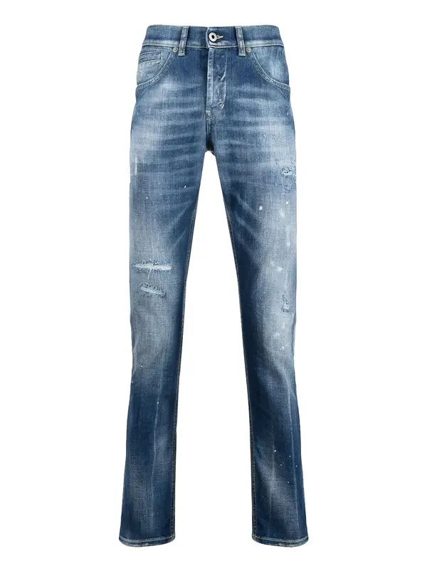 DONDUP Distressed-effect Straight Leg Jeans - Blue