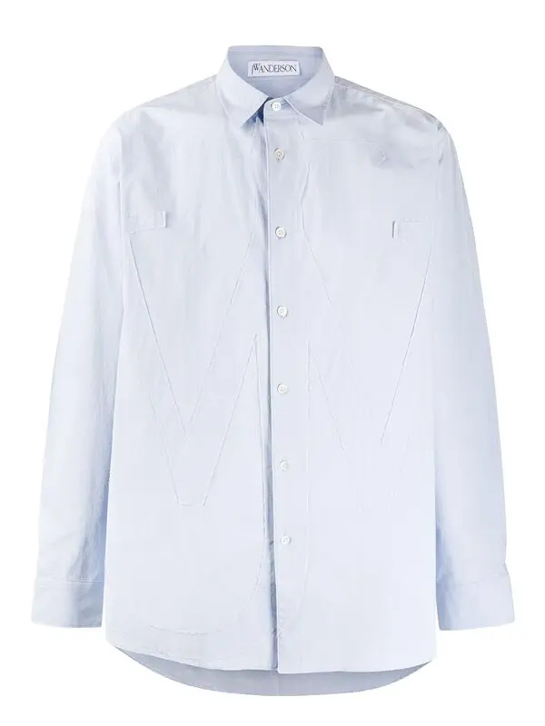 JW Anderson Tonal Applique Buttoned Shirt - Blue