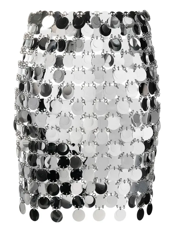 Rabanne Circular-discs Mini Skirt - Silver