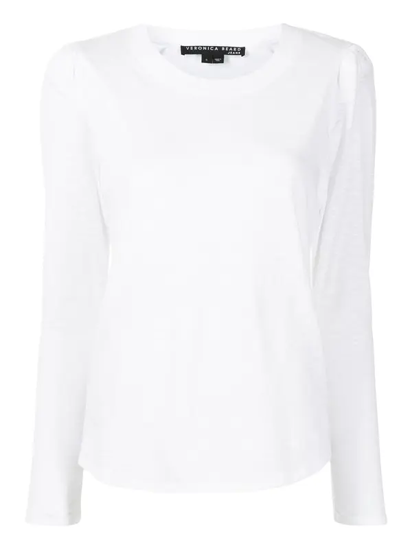 Veronica Beard Round Neck Long-sleeved T-shirt - White