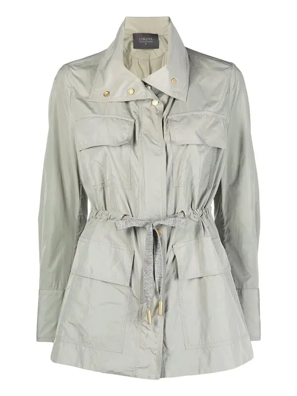 Lorena Antoniazzi Tie-waist Windbreaker Jacket - Grey