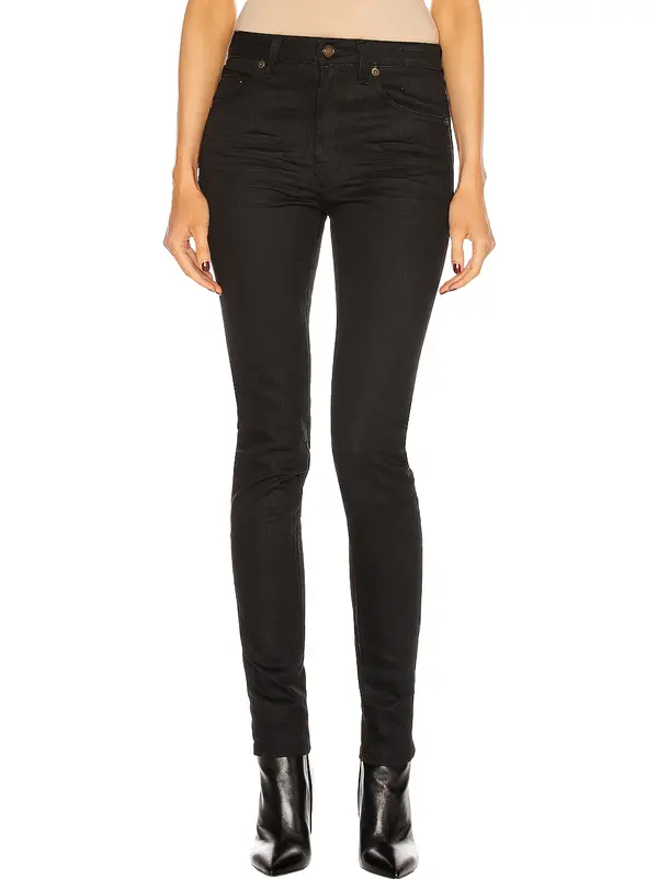 Saint Laurent Medium Waist Skinny Jeans - Used Black