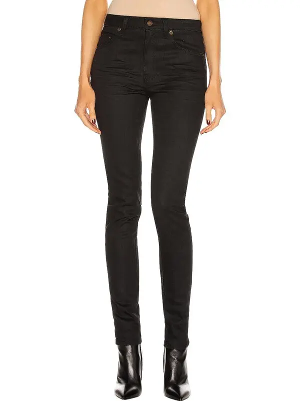 Saint Laurent Medium Waist Skinny Jeans - Used Black