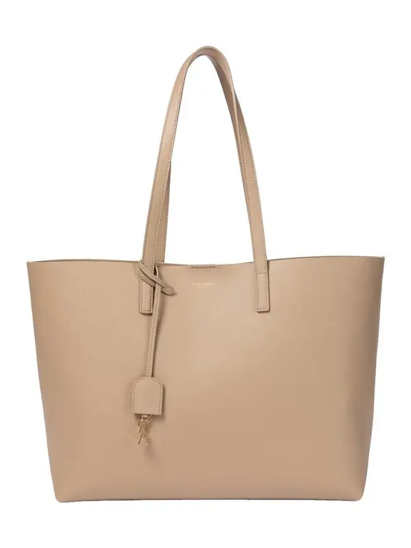 Saint Laurent Shopping E/w Leather Tote Bag - Beige