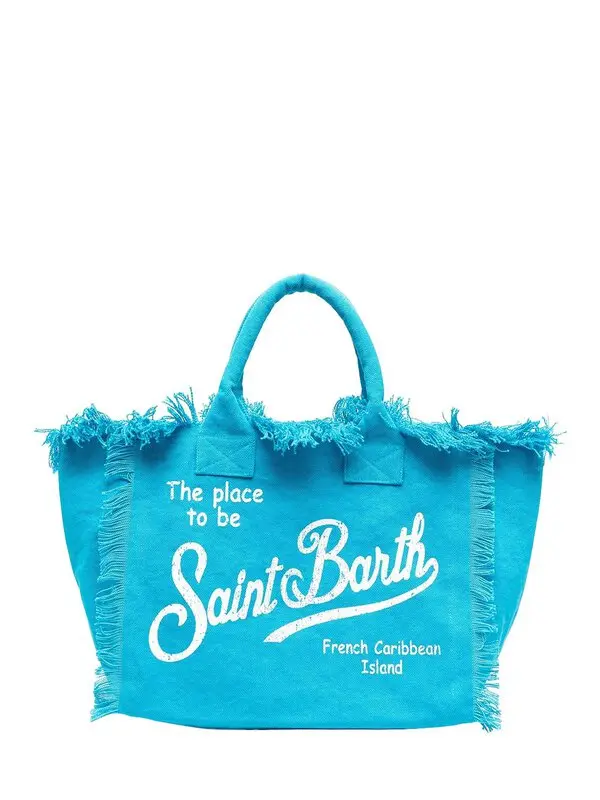 MC2 SAINT BARTH Logo Print Beach Bag - Blue