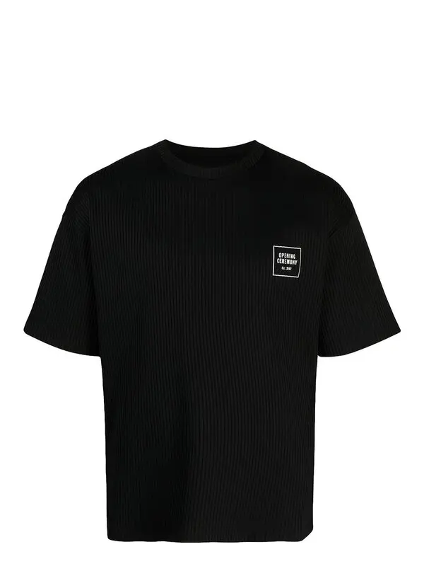Opening Ceremony Logo-print Ribbed T-shirt - Black