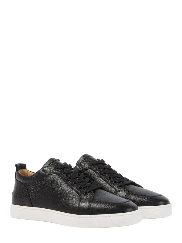 CHRISTIAN LOUBOUTIN Rantulow Flat Leather Sneakers - Black