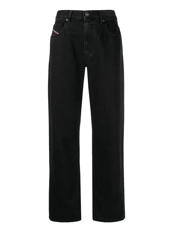DIESEL® High-waisted Cropped Straight Leg Jeans - Black