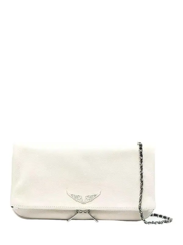 Zadig&Voltaire Rock Leather Clutch Bag - White