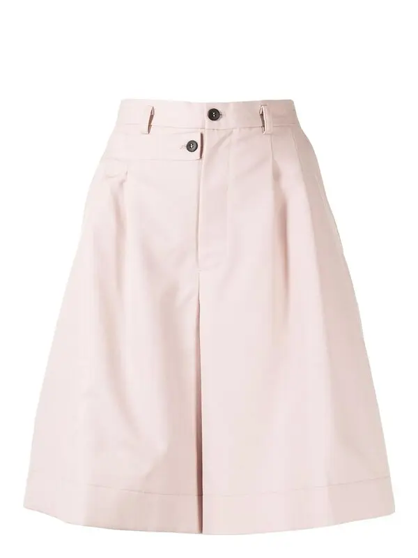DELADA Double-waistband Wool-blend Shorts - Pink