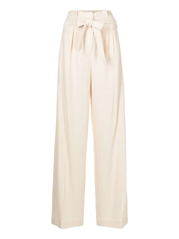 Simkhai Emiko Textured Wide-leg Trousers - White