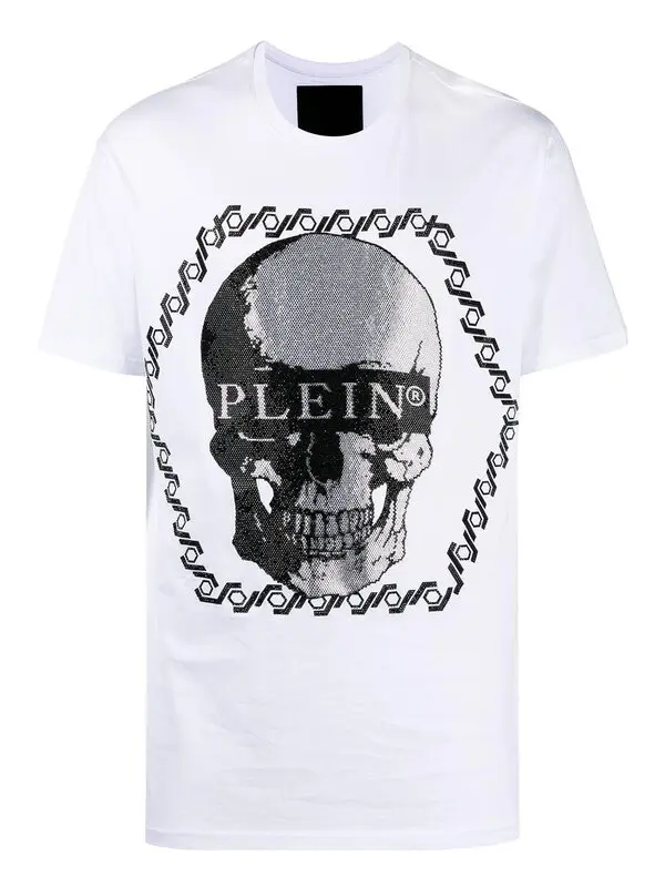Philipp Plein Crystal-skull Crew Neck T-shirt - White