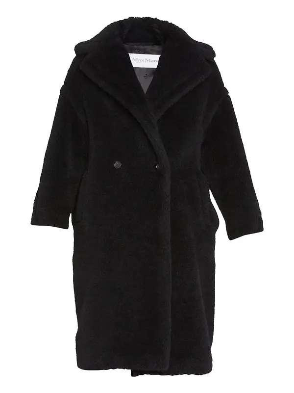 Max Mara Alpaca-silk Teddy Knit Coat - Black