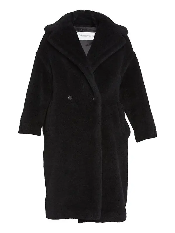 Max Mara Alpaca-silk Teddy Knit Coat - Black