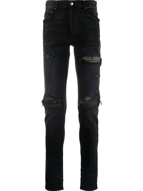 Amiri Distressed Skinny Jeans - Black