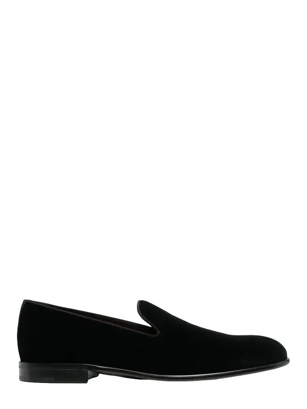 Dolce & Gabbana Piped Velvet Loafers - Black