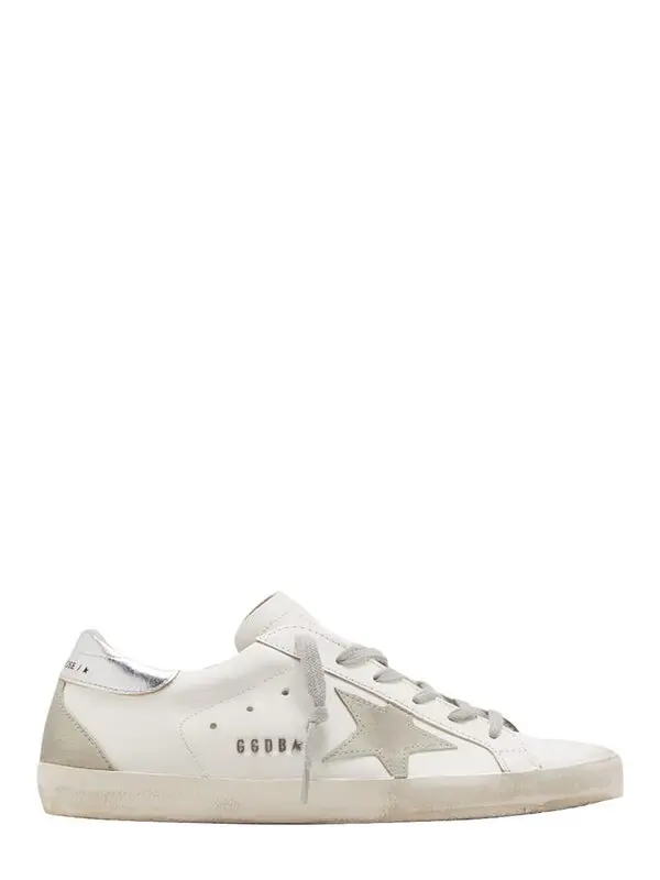 Golden Goose Super-star Mixed Leather Sneakers - White Ice/silver