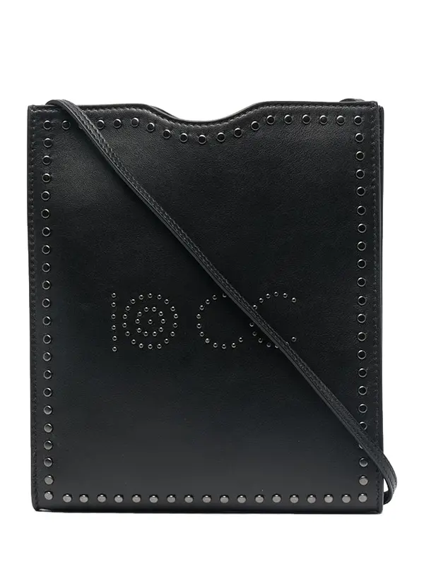 10 CORSO COMO Logo-studded Leather Shoulder Bag - Black