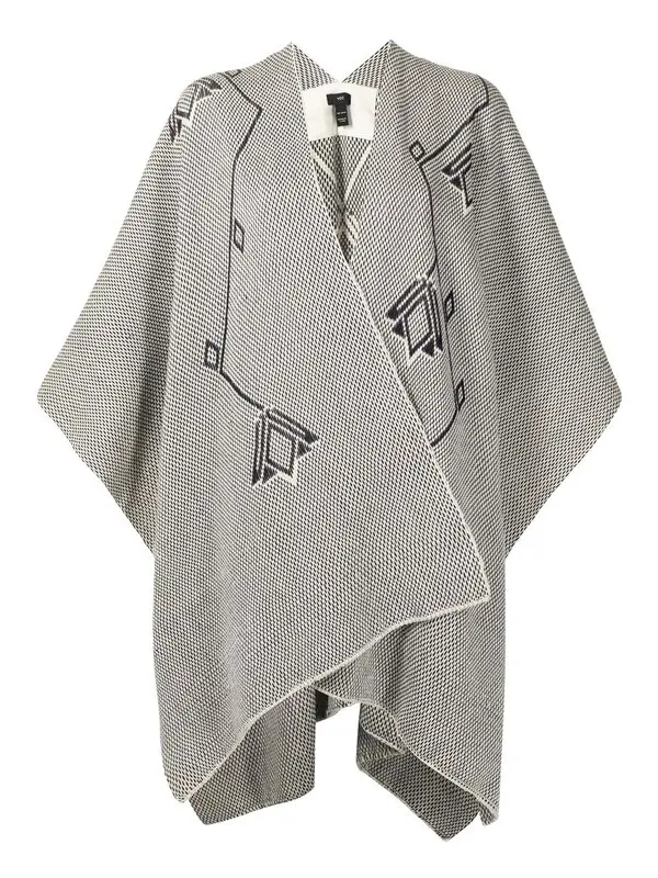 Voz Double V-neck Merino Shawl - Grey
