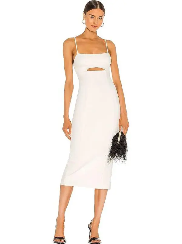 H:OURS Enzo Midi Dress - White