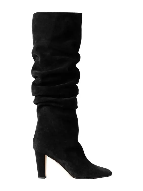 Manolo Blahnik Calassohi 90 Suede Knee Boots - Black