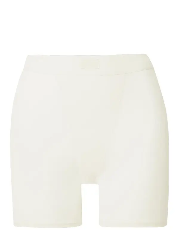 SKIMS Boyfriend Stretch-modal And Cotton-blend Jersey Boxer Shorts - Off-white