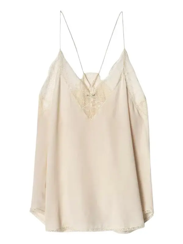 Zadig&Voltaire Christy Silk Camisole Top - Ecru
