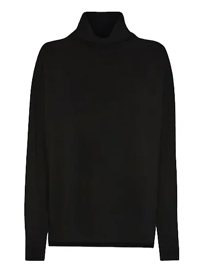Whistles Cashmere Roll Neck Jumper - Black
