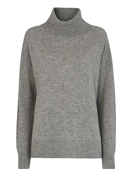 Whistles Roll-neck Cashmere Jumper - Grey