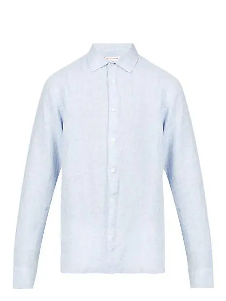 Orlebar Brown Giles Relaxed-fit Linen Shirt - Navy White