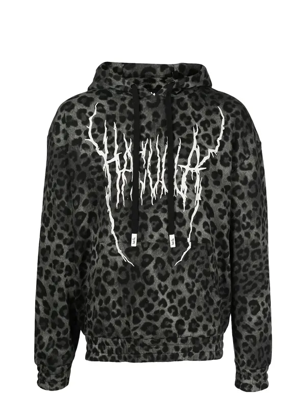 HACULLA. Leopard-print Logo Hoodie - Black
