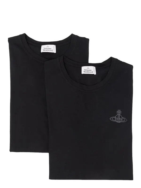 VIVIENNE WESTWOOD Pack-of-two Orb Logo-print T-shirt - Black