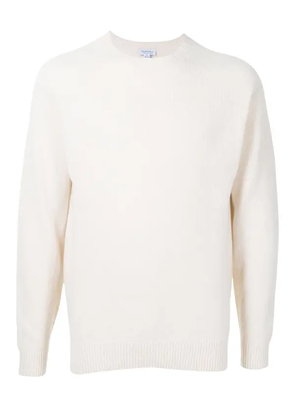 Sunspel Crew-neck Wool Jumper - White