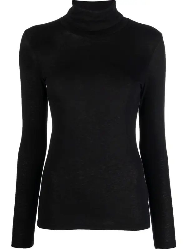 Majestic Filatures Roll Neck Jumper - Black