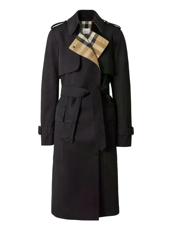 Burberry Gabardine Trench Coat - Black